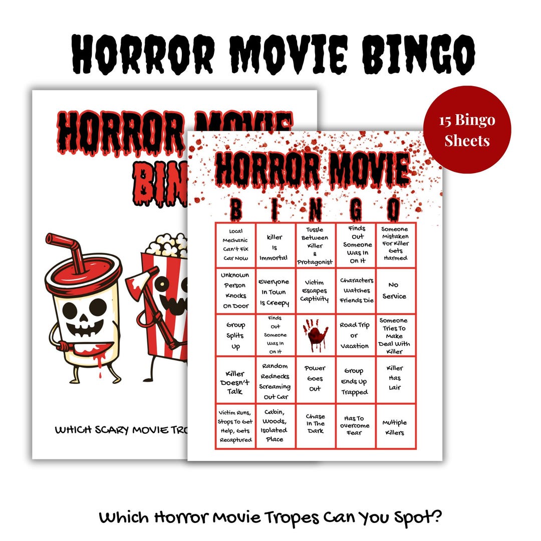 Horror Movie Bingo Game, Scary Movie Night (digital Download) - Etsy