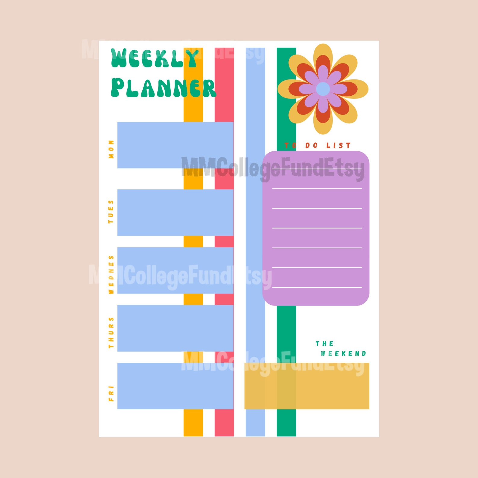 70s Vibe Retro Groovy Theme Digital Planner iPad Planner Daily Planner ...