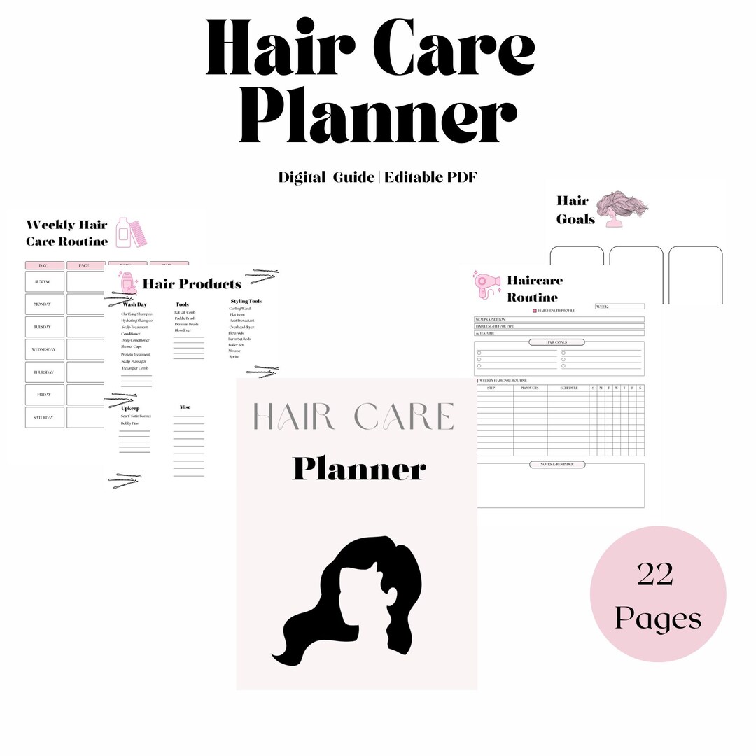 Hair Care Guide, Hairstyle Digital Planner and Hair Goals Guide - Etsy