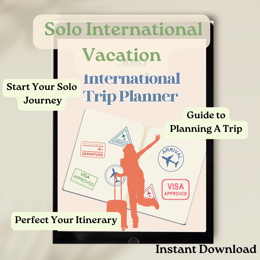 Solo International Trip Planner: Vacation Itinerary (digital Download ...