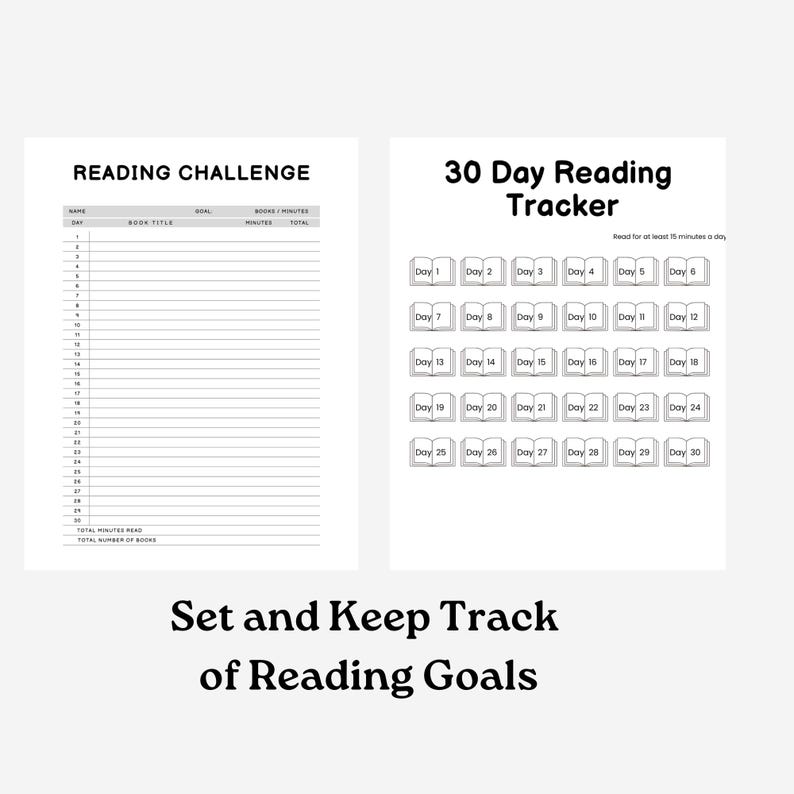 Reading Journal, Reading Tracker, Book Review (digital Download) - Etsy