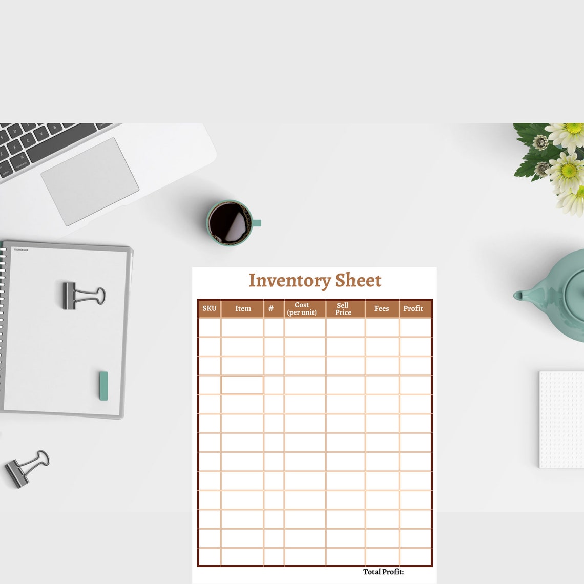 Printable Template Inventory PDF Printable Tracker Worksheet - Etsy