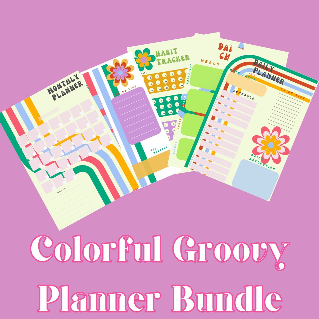 70s Vibe Retro Groovy Theme Digital Planner iPad Planner Daily Planner ...