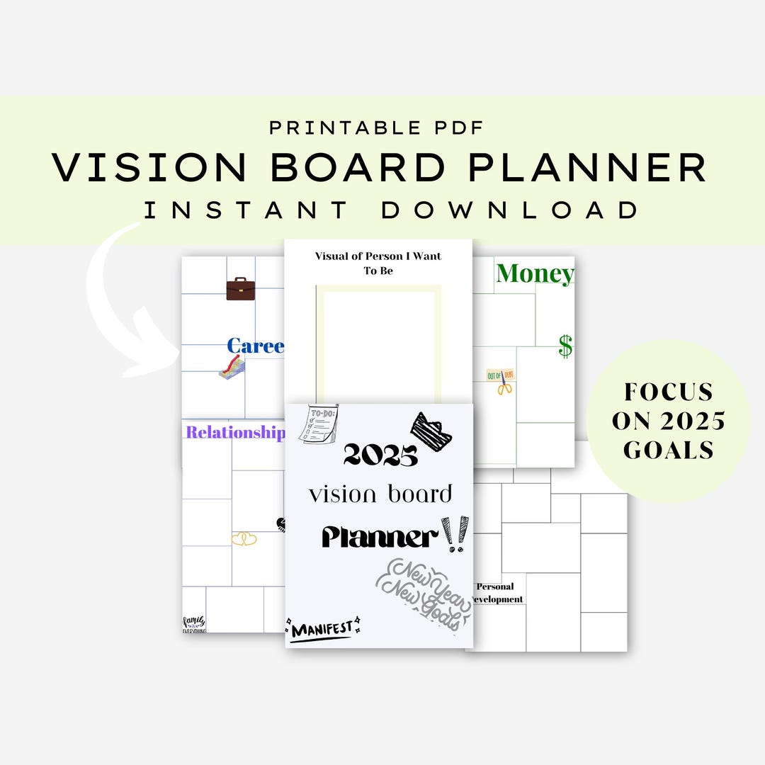 2025 Vision Board Template Digital Planner for Goal Planning This New ...