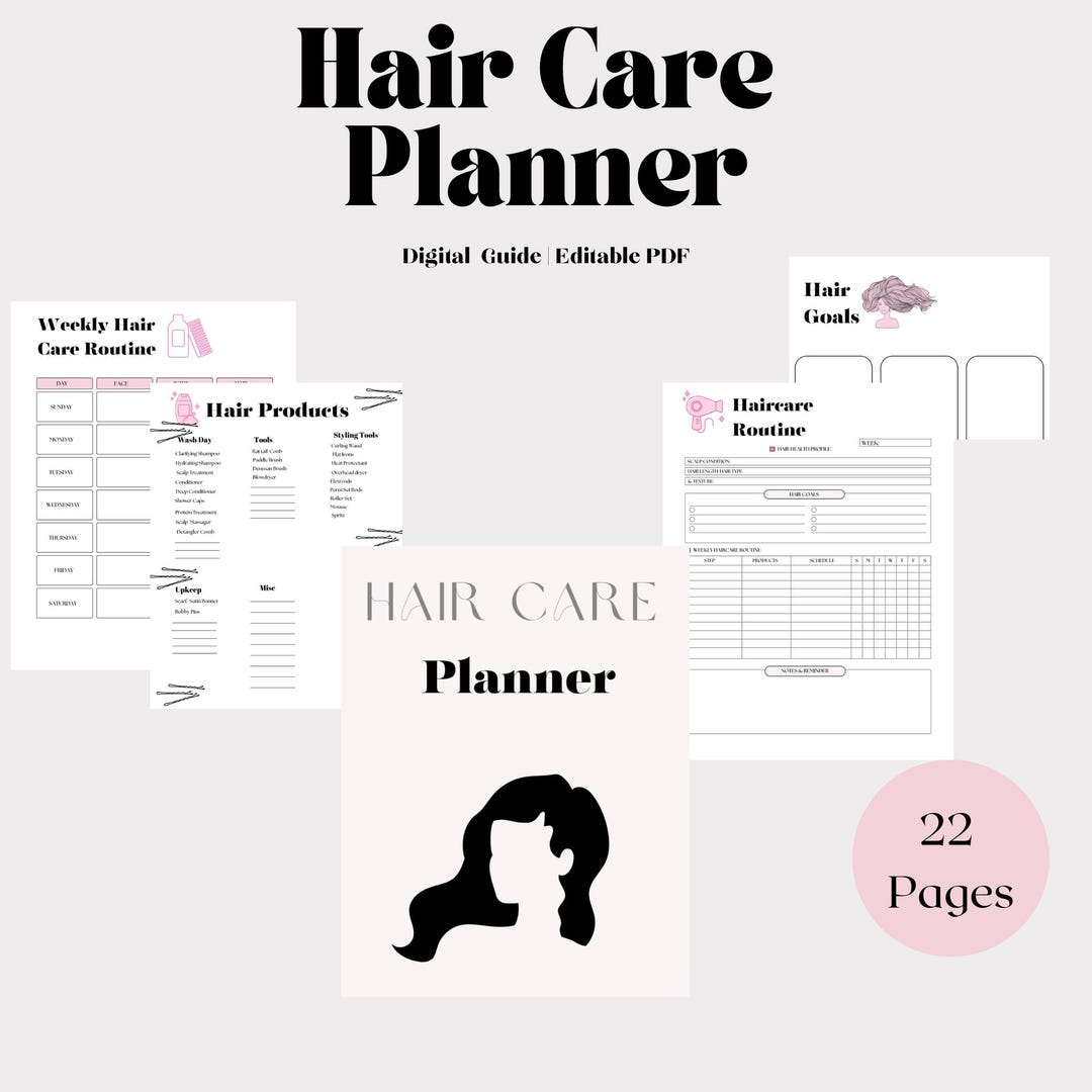 Hair Goals Planner: Daily Haircare Regime (printable PDF) - Etsy
