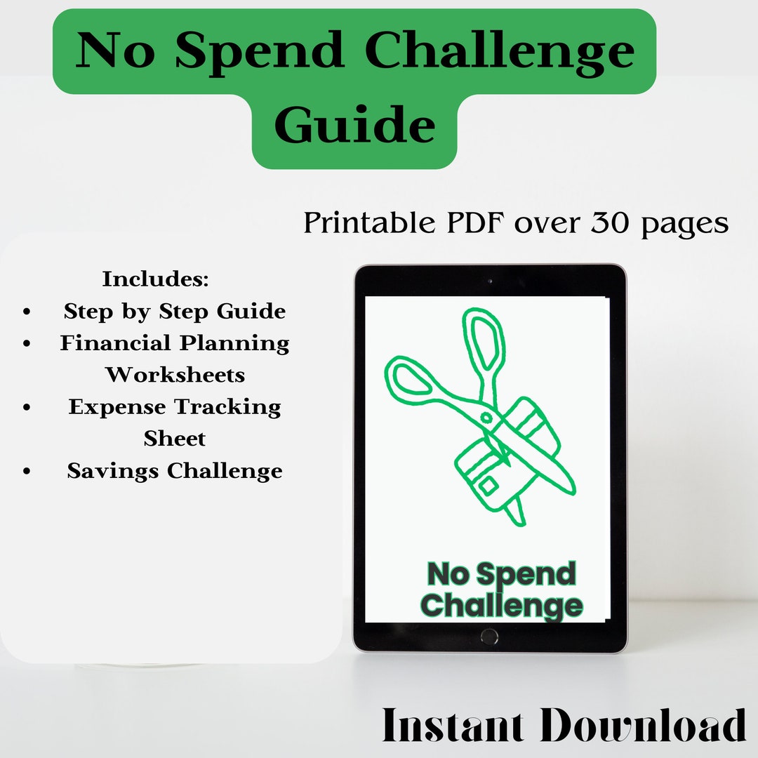No Spend Challenge Personal Finance Workbook Digital Download - Etsy