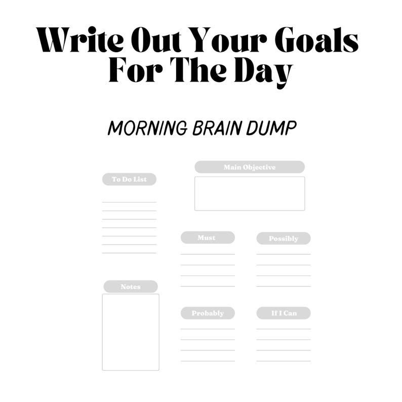 Morning Brain Dump, to Do List Worksheets Digital Planner, Daily Goals ...
