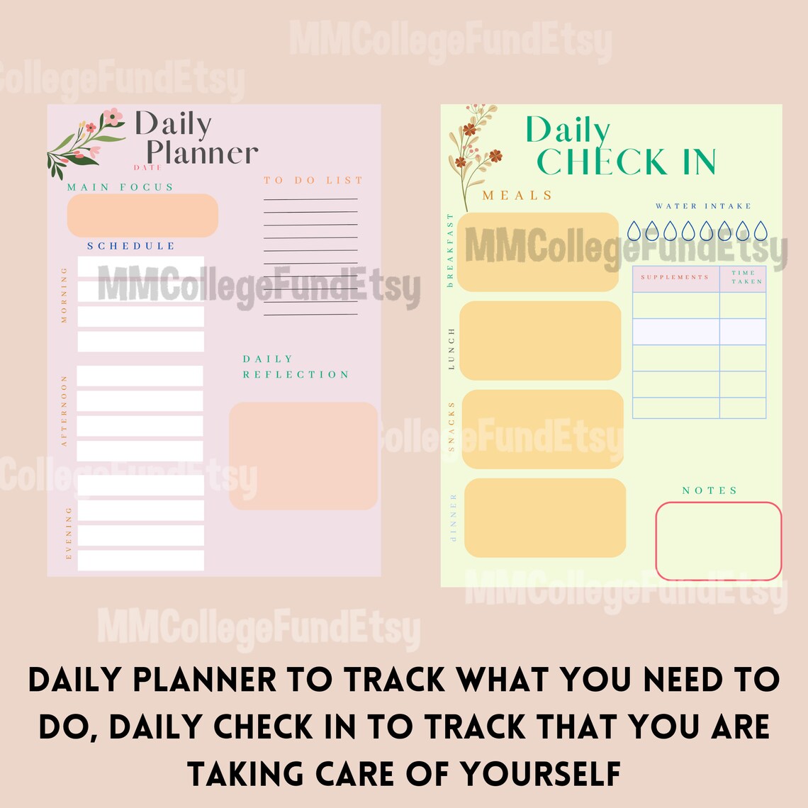 Floral ADHD Focus Brain Dump Planner Packet - Etsy