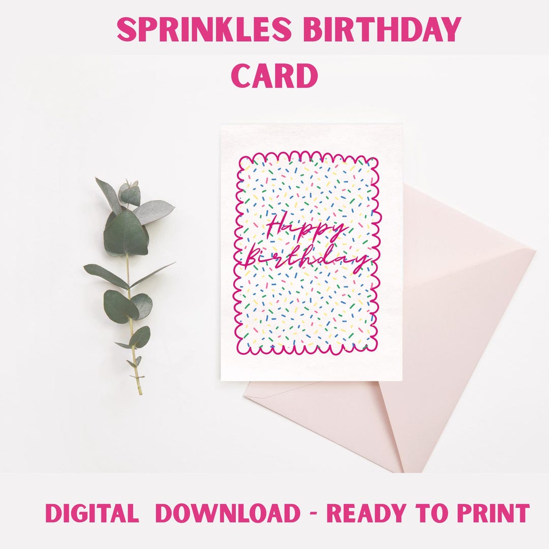 Sprinkles Birthday Card - Ice Cream Happy Birthday Card, Girly Cards ...