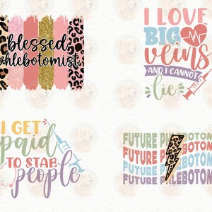 Phlebotomist Sublimation Prints, Ready to Press Transfers Bundle, Cute ...