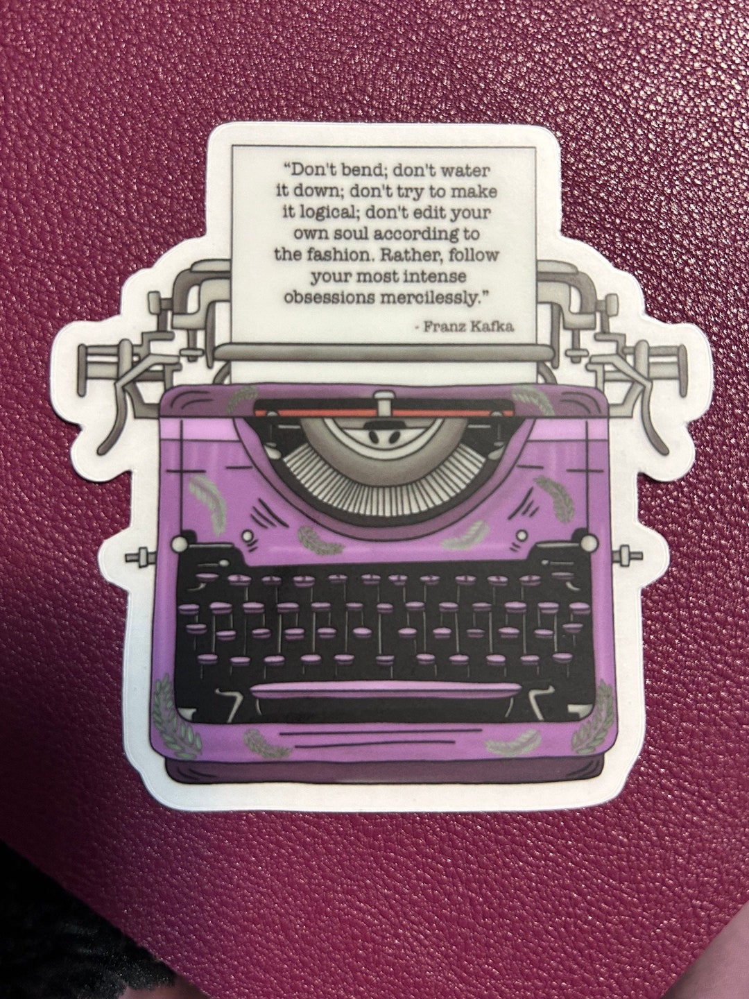 Franz Kafka Typewriter Sticker - Etsy