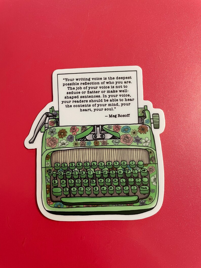 Flower Typewriter Sticker - Etsy
