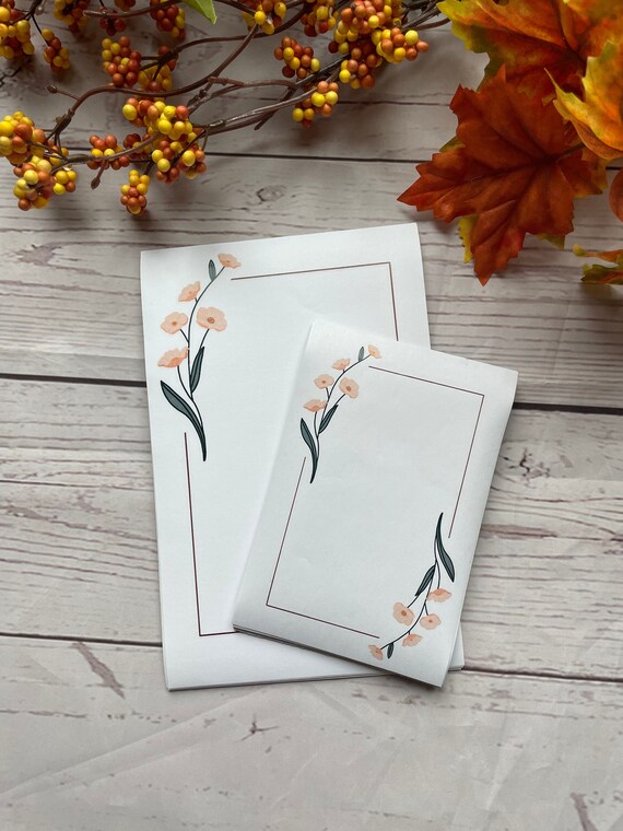 Flower Theme Notepad Set | Etsy
