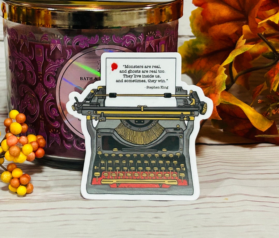 Stephen King Typewriter Sticker | Matte Sticker | Writer Sticker | Gift ...