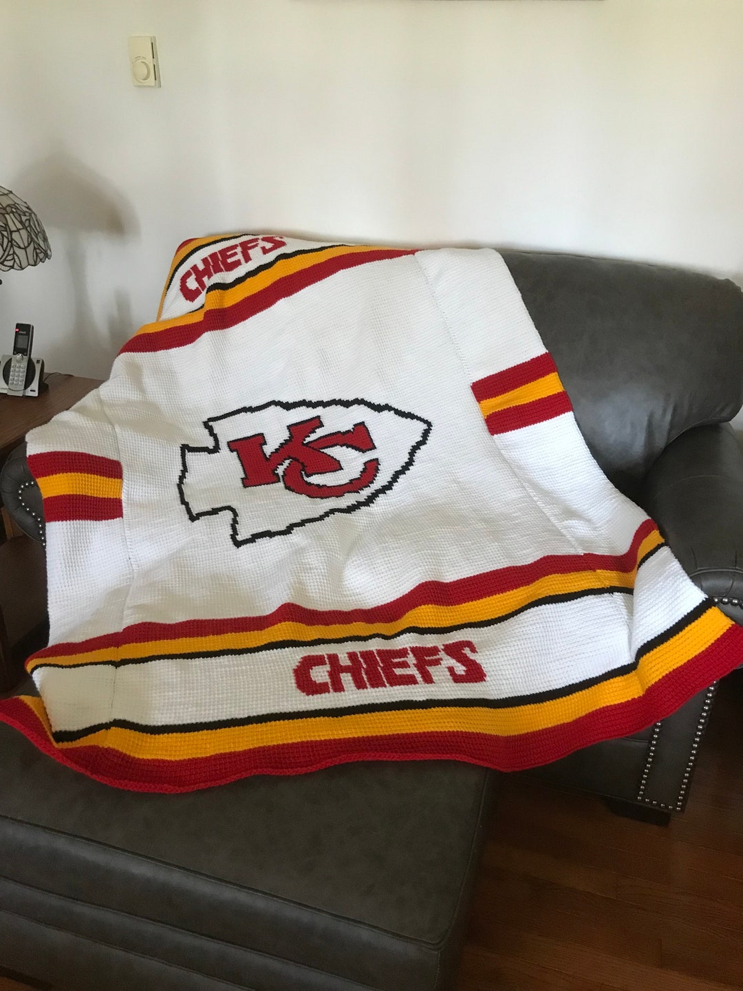 Chiefs Afghan: Crocheted Football Throw Blanket - Etsy