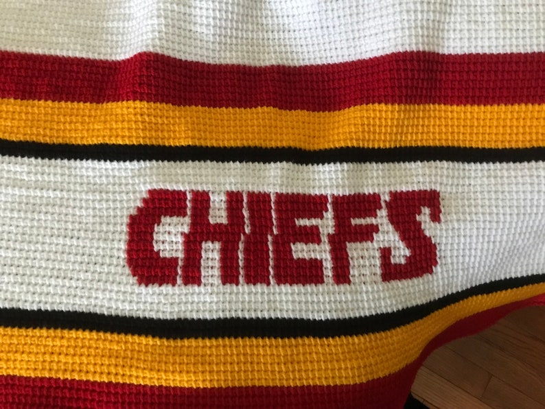 Chiefs Afghan: Crocheted Football Throw Blanket - Etsy