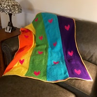 Soft Rainbow Blanket - Etsy
