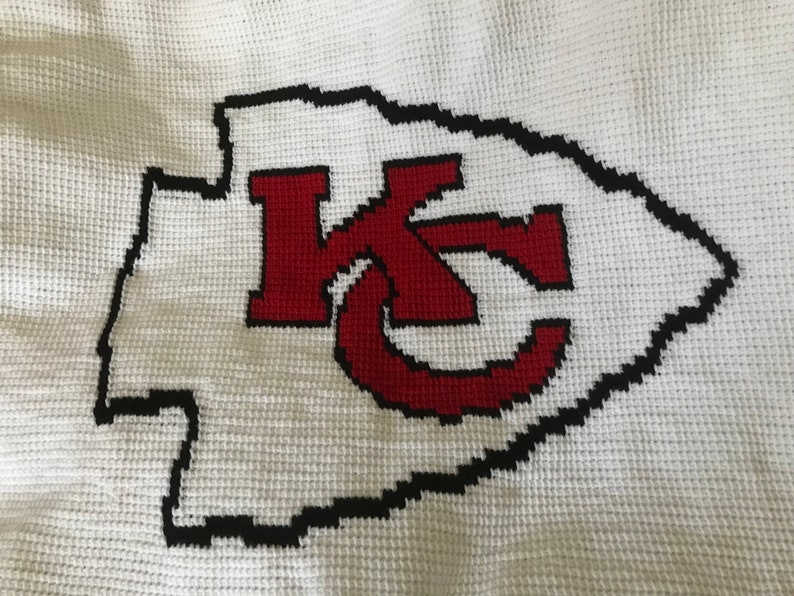 Chiefs Afghan: Crocheted Football Throw Blanket - Etsy