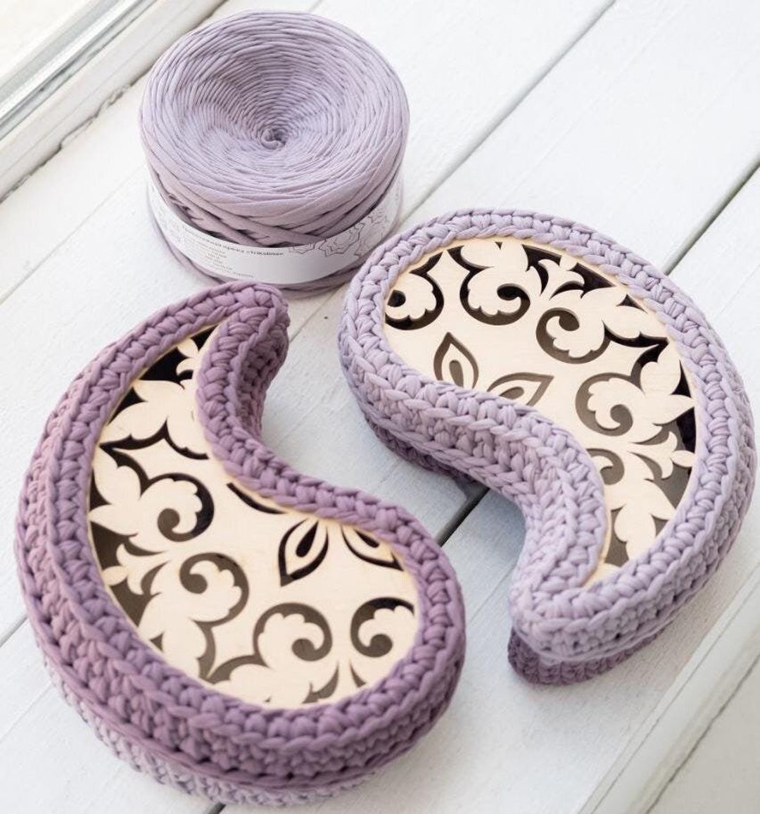 Yin Yang Crochet Boxes, Set of Two Carved Boxes, Handmade Home Decor ...