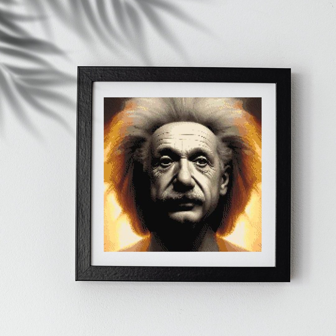 Albert Einstein Cross Stitch PDF Pattern | 12" X 12" | 27 DMC Colors - Etsy