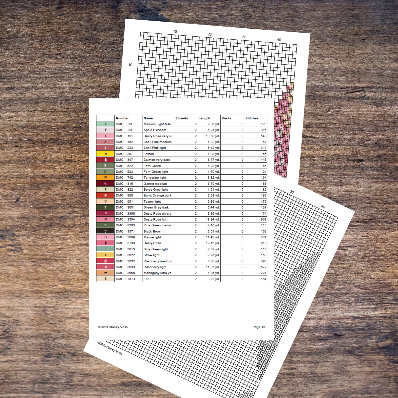 Blushing Magnolia Blossoms Cross Stitch Pattern PDF | 8.6” X 11.0” | 27 ...