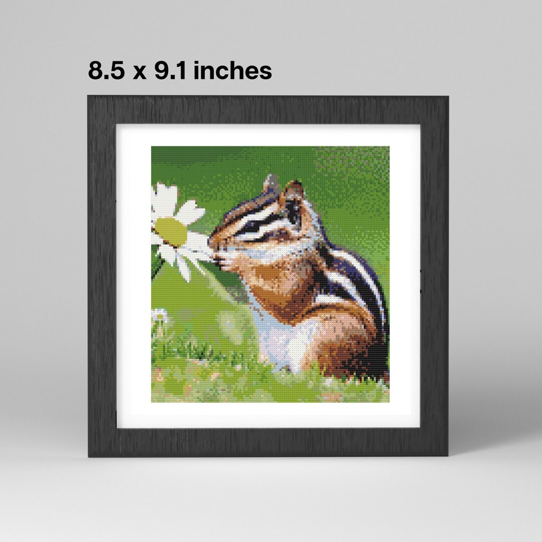 Daisy the Chipmunk Cross Stitch Pattern 8.5 X 9.1 Inches - Etsy