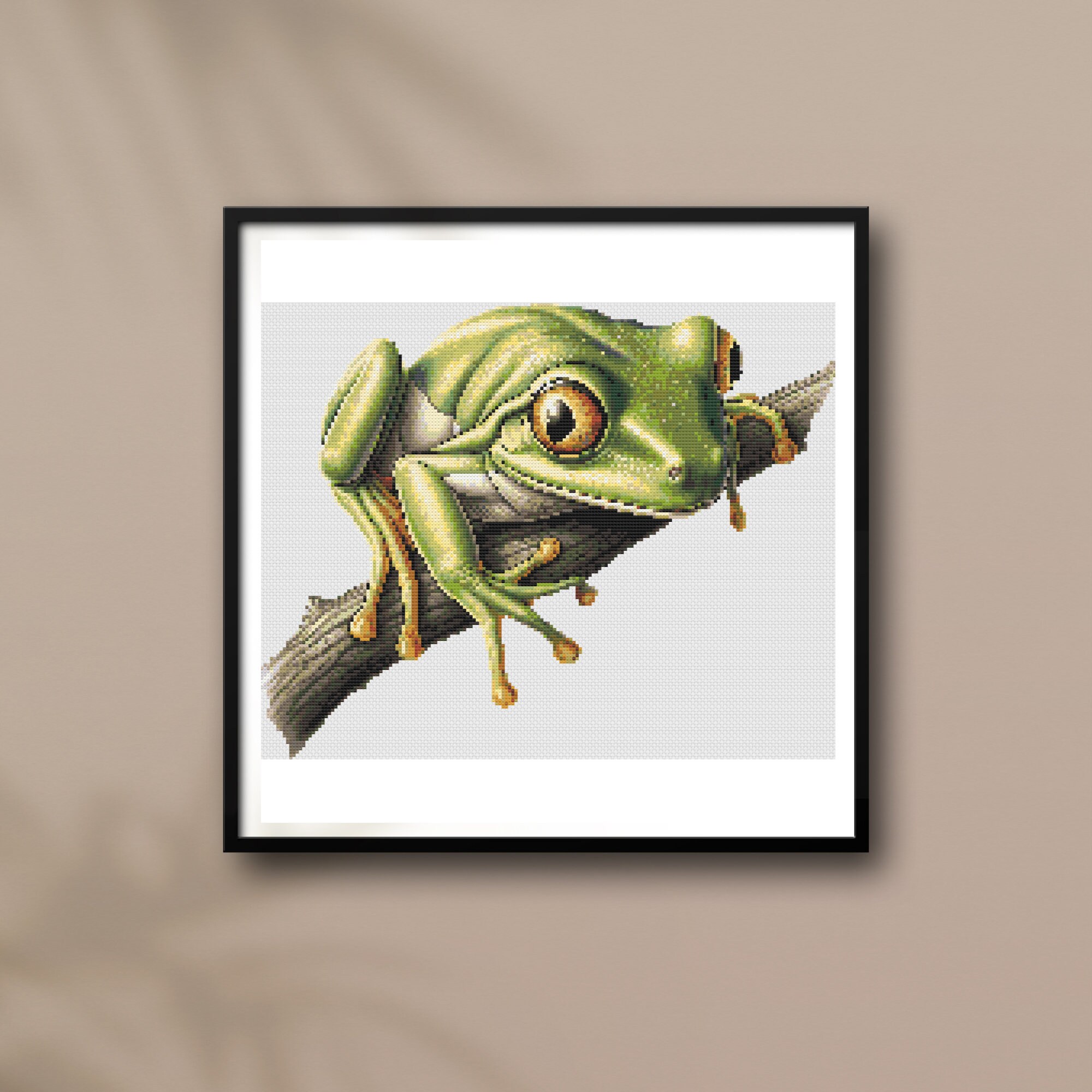 Canopy Jester: Vibrant Tree Frog Cross-stitch Pattern - 13.4 X 10.1 ...