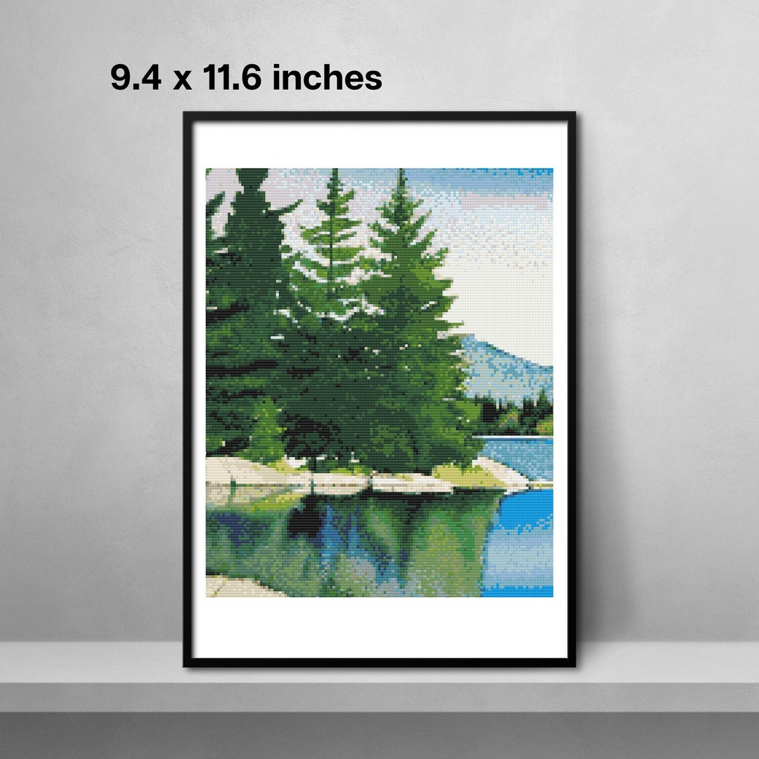 A Day at the Lake Cross Stitch Pattern - 9.4x 11.6 Inches - 32 DMC ...