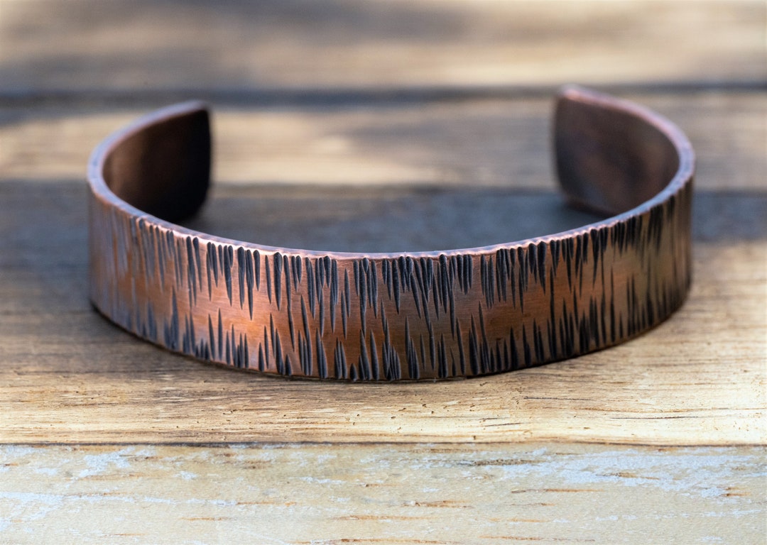 Handmade Copper Bracelet, Jewellery, Tree Bark Copper Cuff Bracelet ...