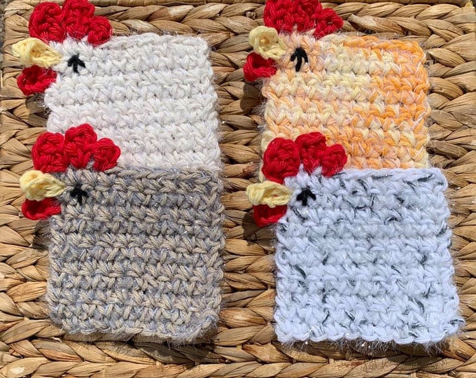 Set of 4 Chicken Kitchen Scrubbies Kitchen Scrubber Dish - Etsy