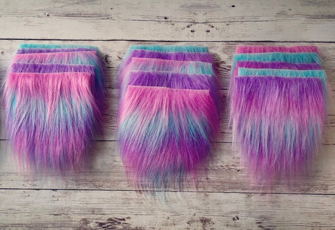 Tricolor Beard, Gnome Beard, Pink Blue Purple Beard, Faux Fur Beard ...