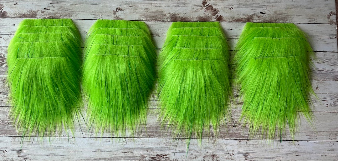 Lime Green Beard With Shiny Tinsel, Green Gnome Beards, Faux Fur Beards ...
