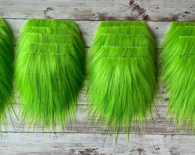 Lime Green Beard With Shiny Tinsel, Green Gnome Beards, Faux Fur Beards ...