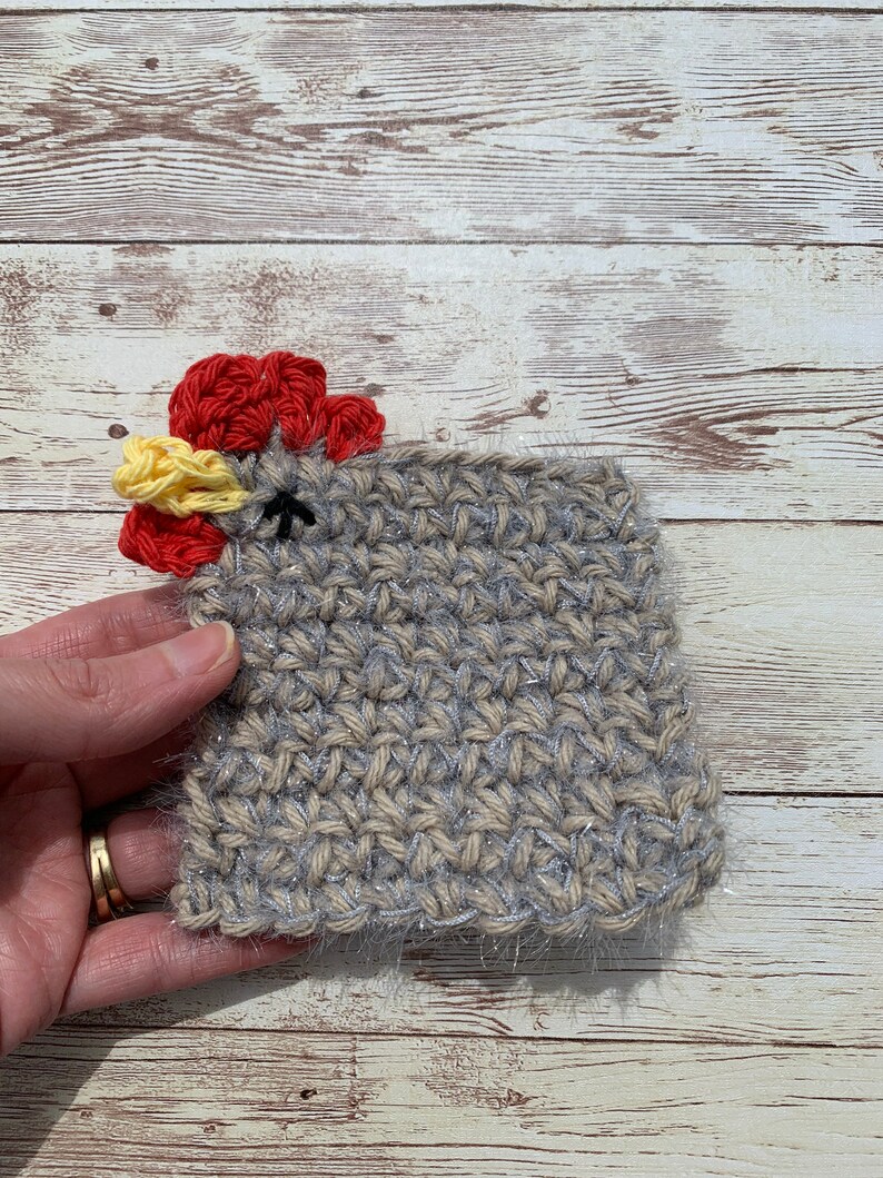 Set of 4 chicken kitchen scrubbies kitchen scrubber dish | Etsy