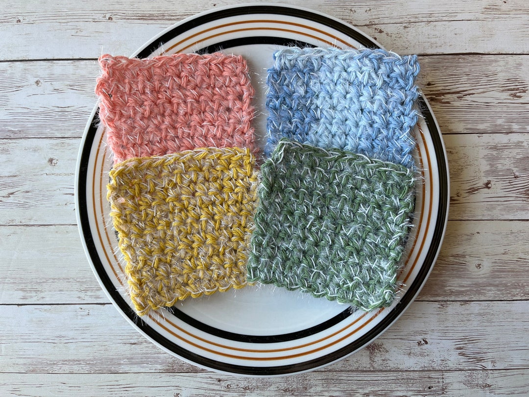 Set of 4 Kitchen Scrubbies, Kitchen Scrubber, Dish Scrubby, Crochet ...