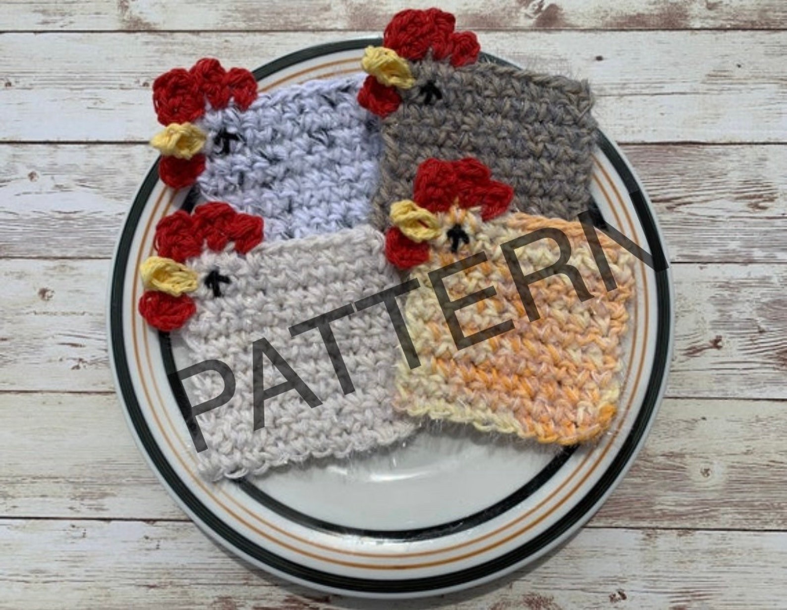 Crochet Pattern Chicken Kitchen Scrubby Crochet Pattern - Etsy