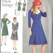 Wartime Era Button Front Dress Pattern 1940s Vintage Simplicity 8050 Sz ...