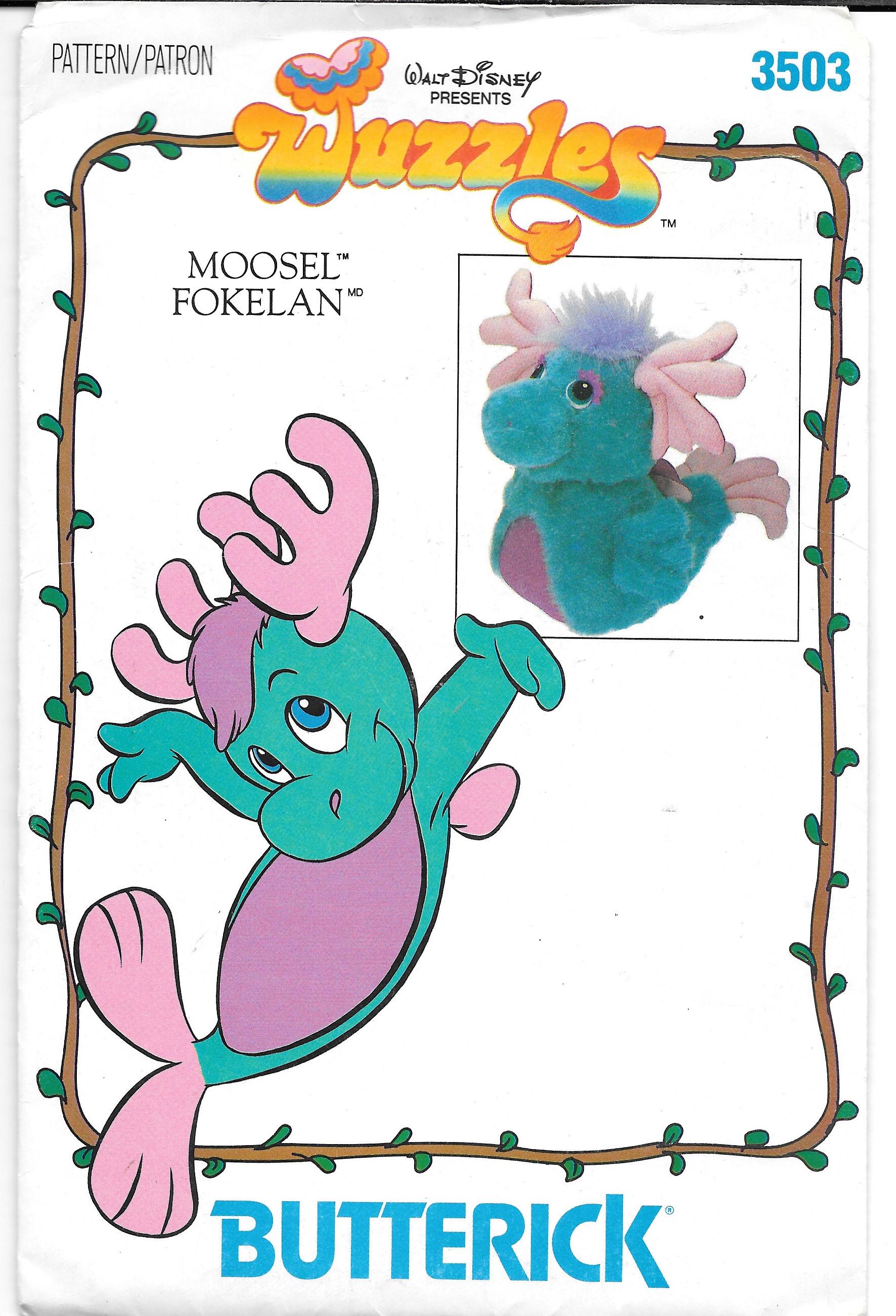 6 Disney Wuzzles Stuffed Plush Toy Animal Patterns Butterick 3498, 3499 ...