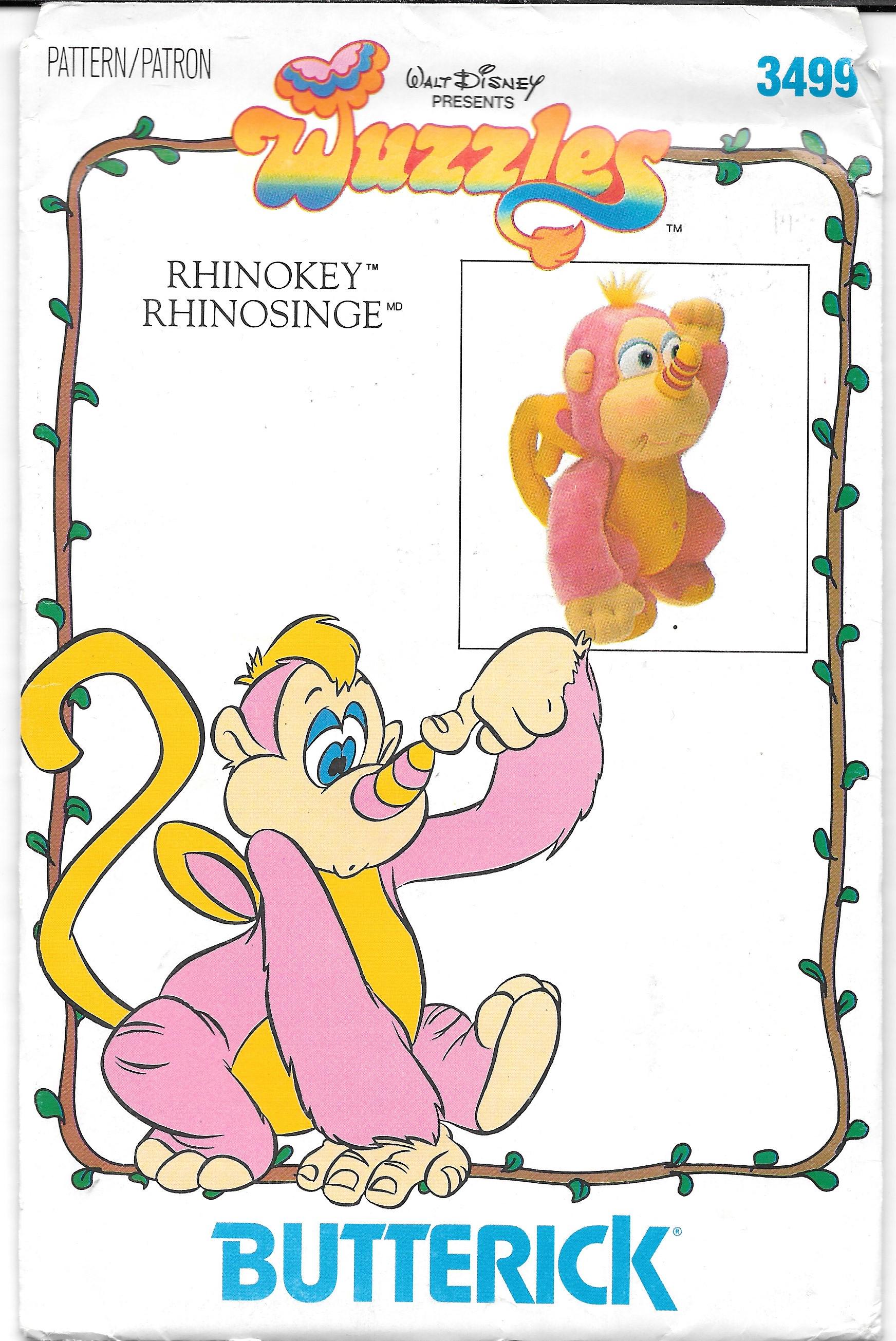 6 Disney Wuzzles Stuffed Plush Toy Animal Patterns Butterick 3498, 3499 ...
