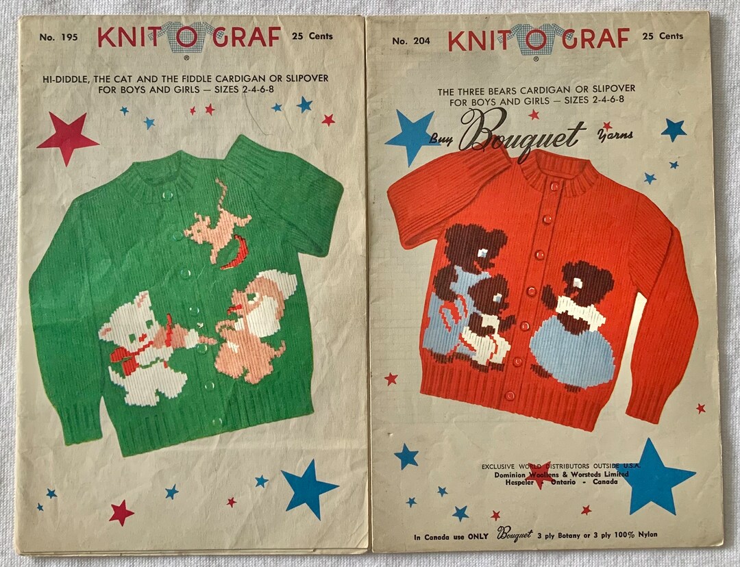 Hi-diddle Cat and the Fiddle & 3 Bears Knit O Graf Cardigan/pullover ...