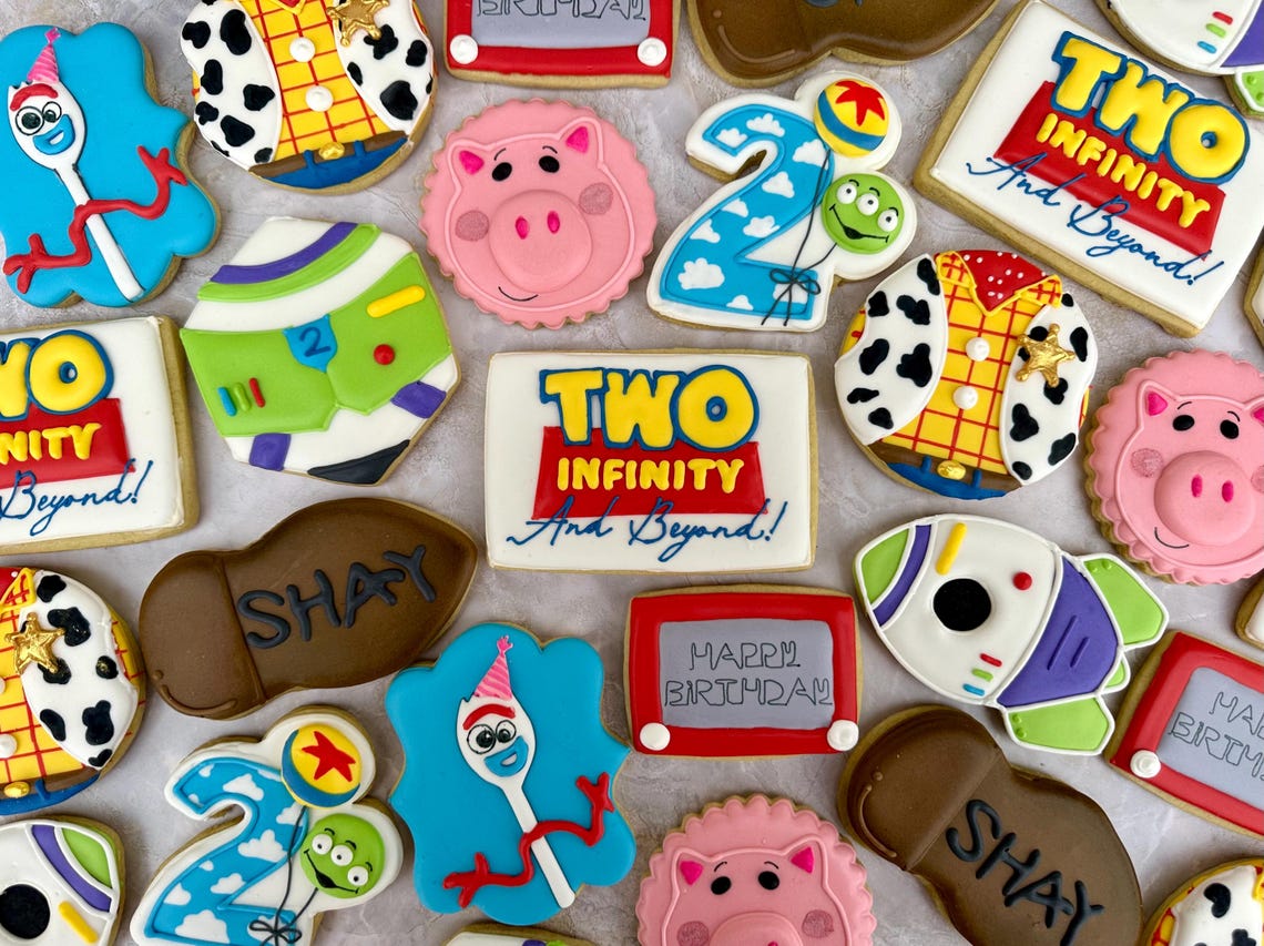 1 Dozen ‘two Infinity and Beyond’ Themed Royal Icing Sugar Cookies. - Etsy