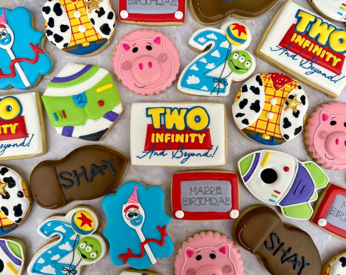 1 Dozen ‘two Infinity and Beyond’ Themed Royal Icing Sugar Cookies. - Etsy