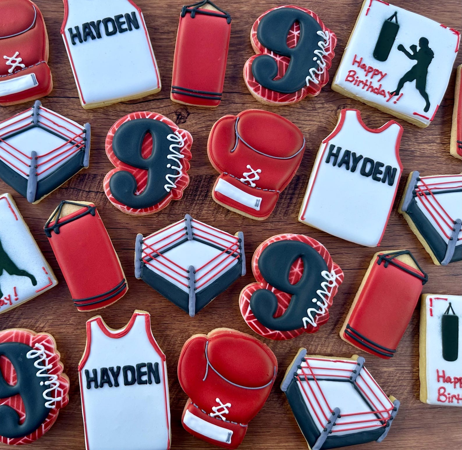 1 Dozen ‘boxing Birthday’ Themed Royal Icing Sugar Cookies. - Etsy