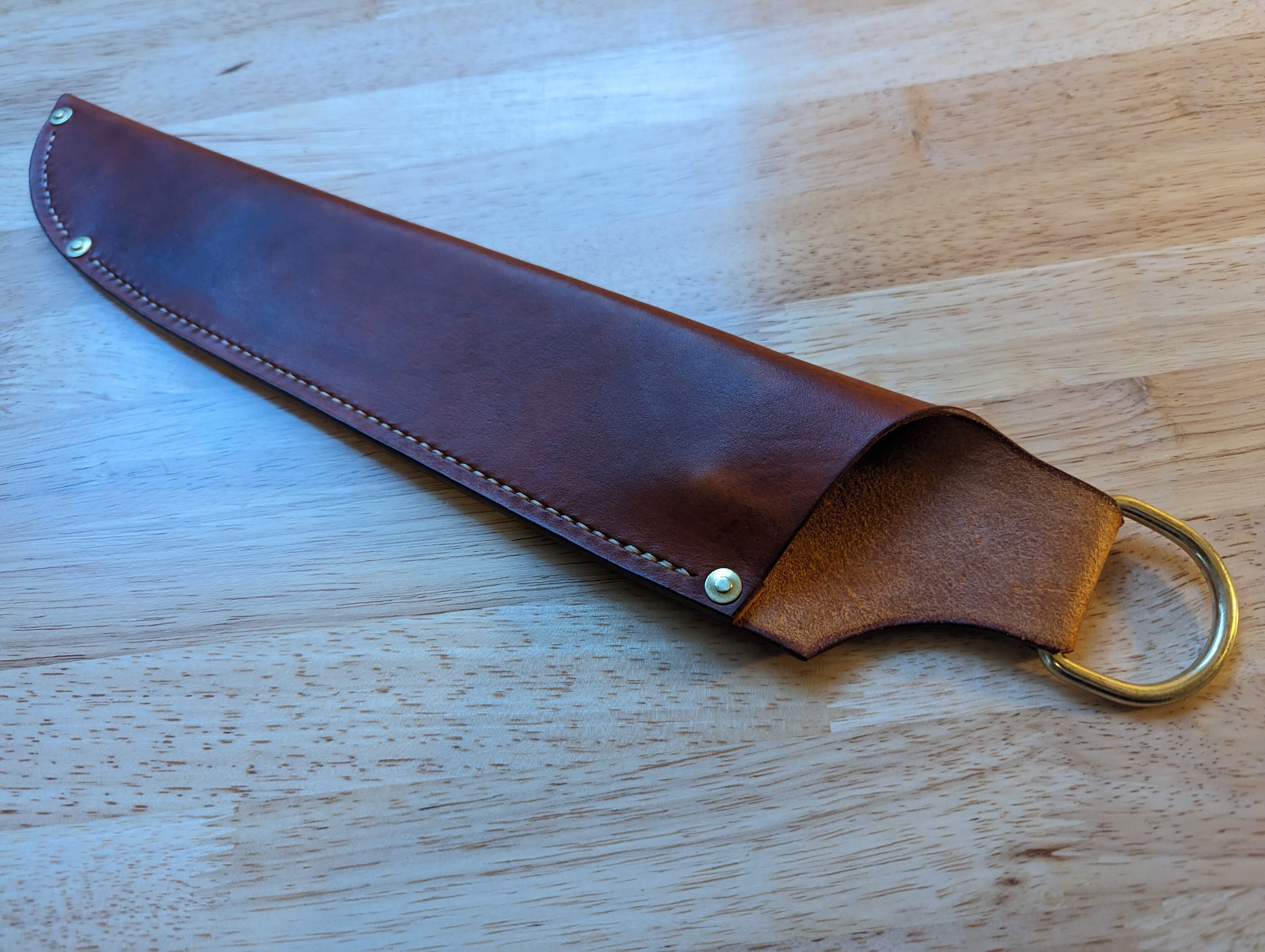 Tramontina 12 Machete Leather Sheath Knife Cover Brown With Brass Snaps ...