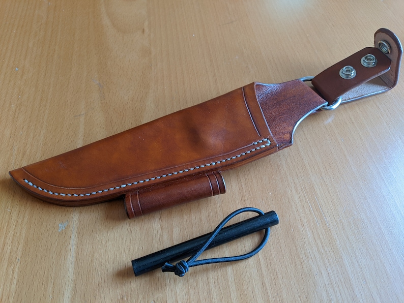 LEFT Hand Mora Bushcraft Black Sheath W 4 Ferro Rod Loop Drop Carry ...