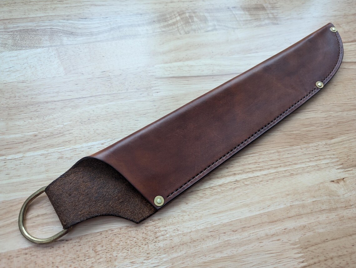 Tramontina 12" Machete Leather Sheath Knife Cover Brown With Brass ...