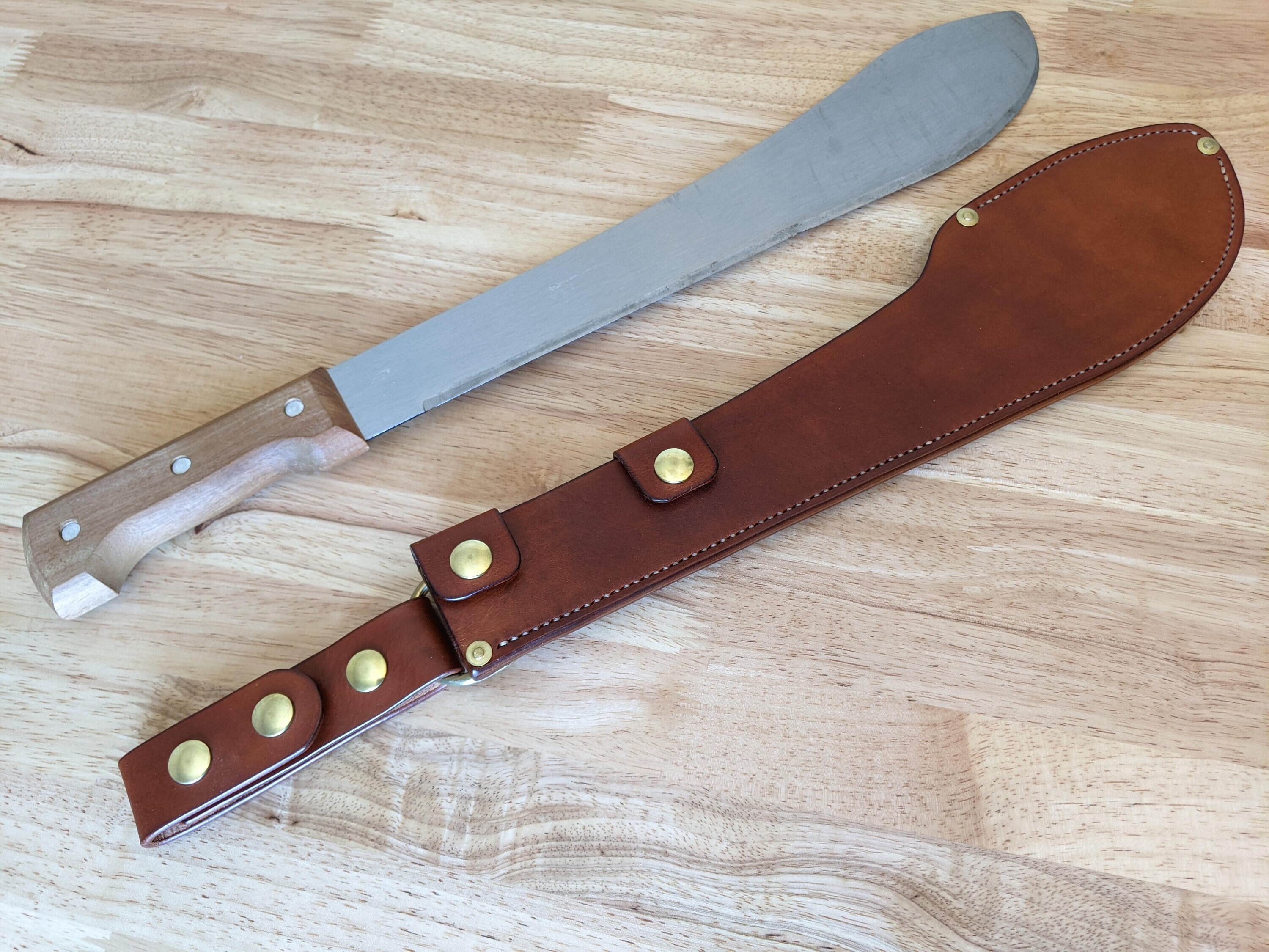 Tramontina Bolo Machete Leather Knife Sheath Cover Brown With Brass ...