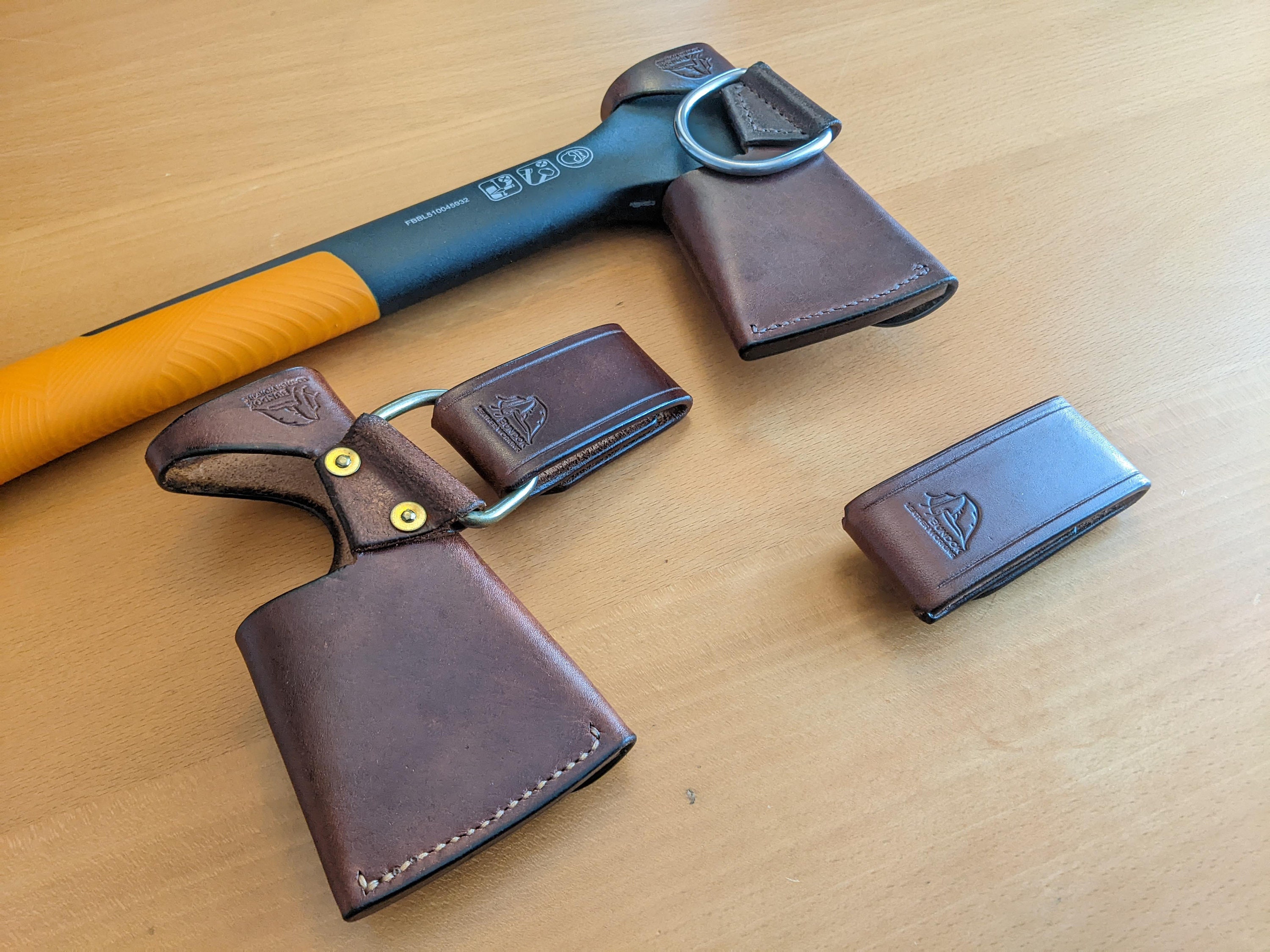 Fiskars X7 Leather Sheath Cover With Dangler Belt Loop Holster Ax Axe ...