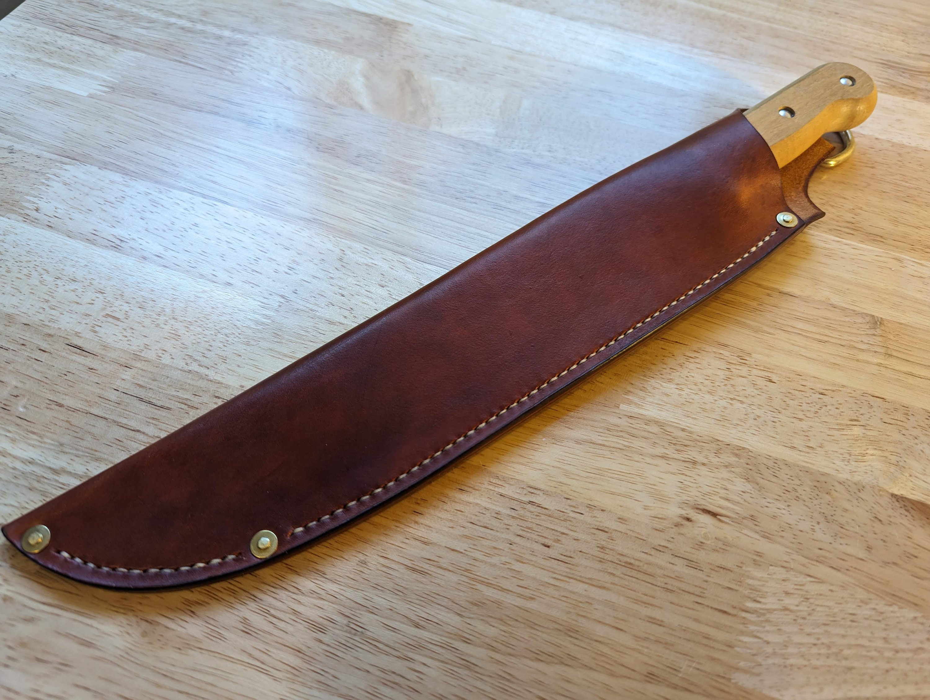 Tramontina 12 Machete Leather Sheath Knife Cover Brown With Brass Snaps ...