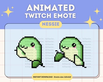 Animated GIF Cute Nessie Pop Emote | for Twitch Streamers, Discord ...